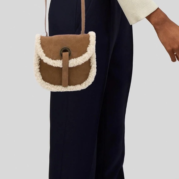 UGG | Bags | Ugg Tan Suede Shearling Crossbody Bag | Poshmark